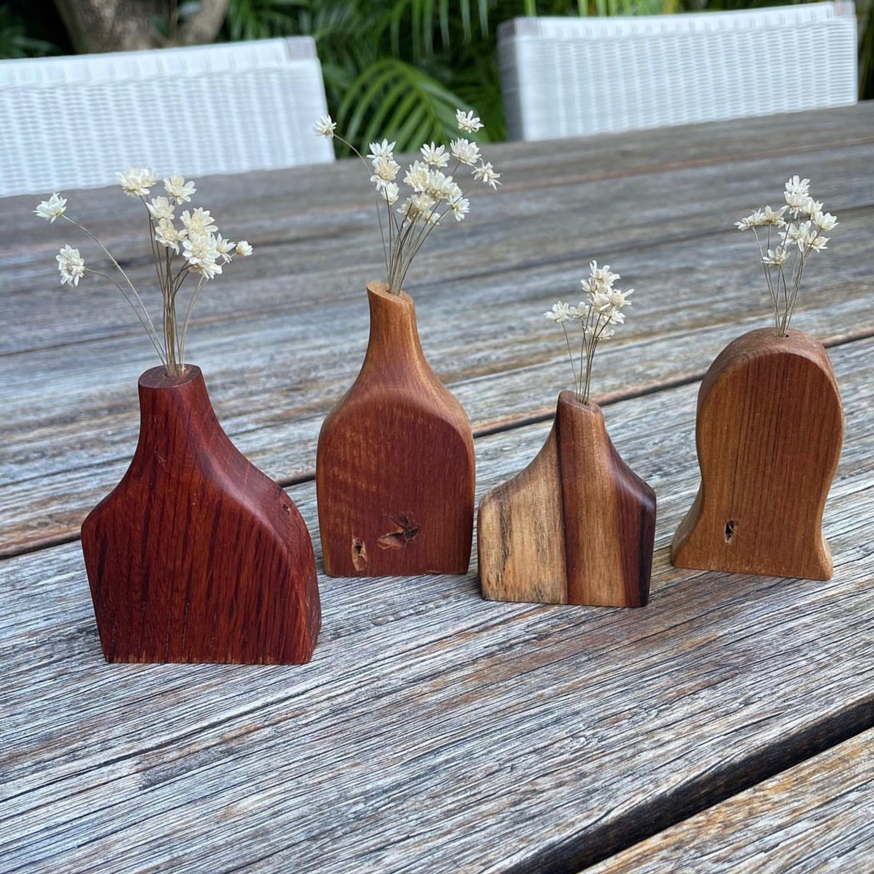 Gail Clayton Design Hand-carved Timber Specimen Vase | Splatter (Belconnen)